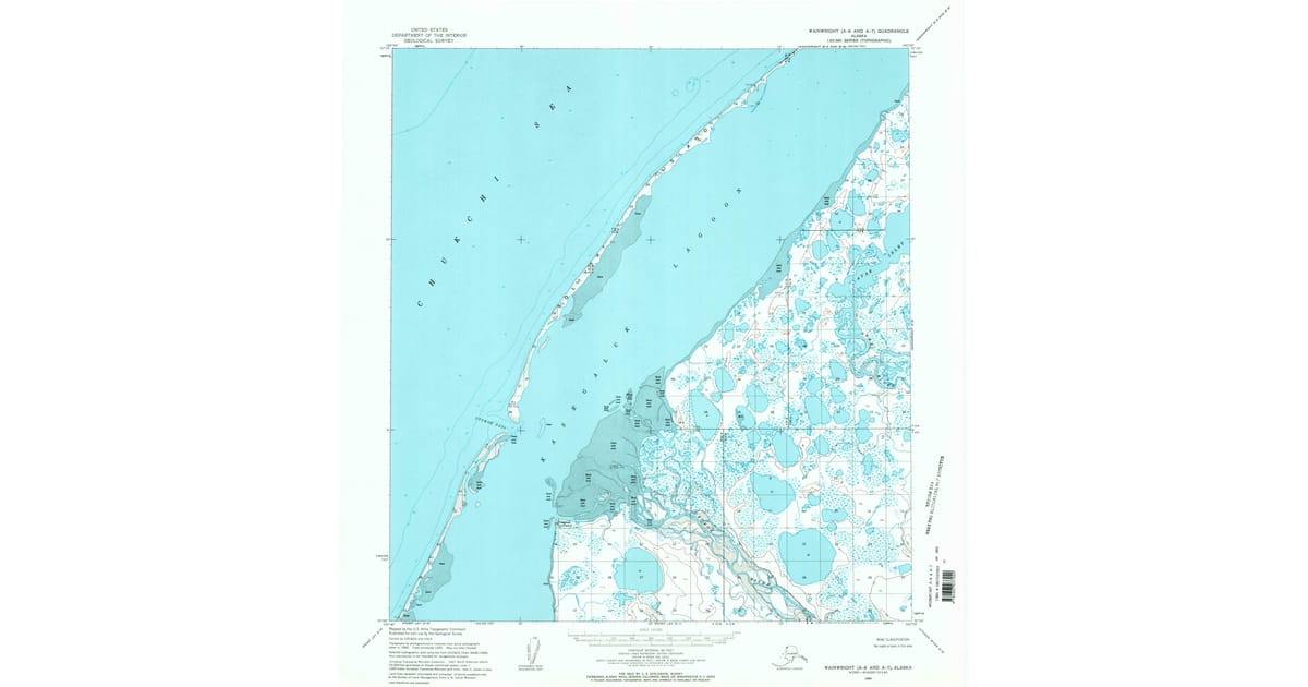 1955 Map of Wainwright A-6 and A-7, North Slope Borough, AK — High-Res ...