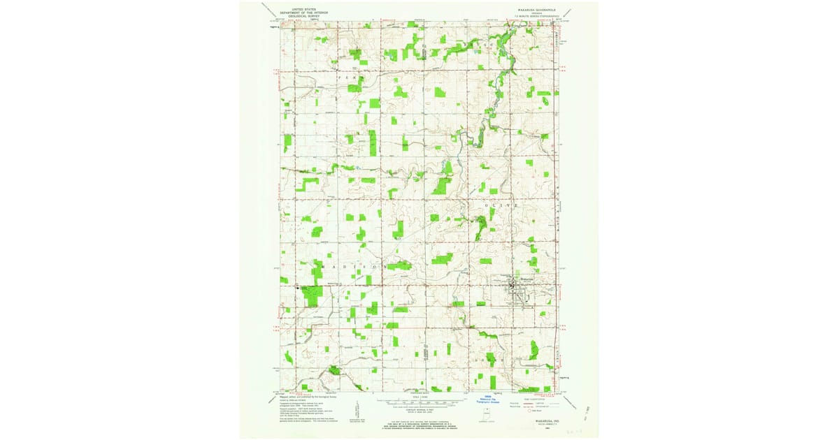 1961 Map of Wakarusa, IN — High-Res | Pastmaps