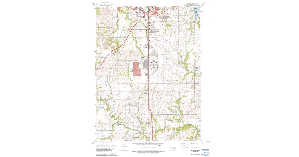 1983 Map of Wakarusa, KS — High-Res | Pastmaps