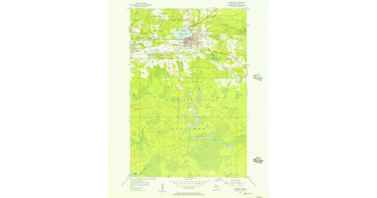 1955 Map of Wakefield, MI — High-Res | Pastmaps
