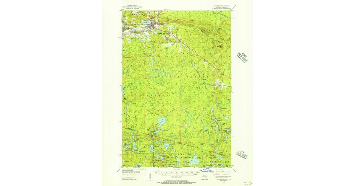 1955 Map of Wakefield, MI — High-Res | Pastmaps