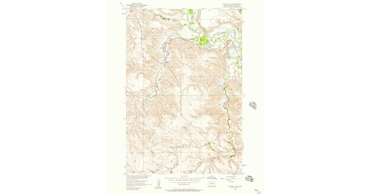 1956 Map of Wakpala SE, Corson County, SD — High-Res | Pastmaps