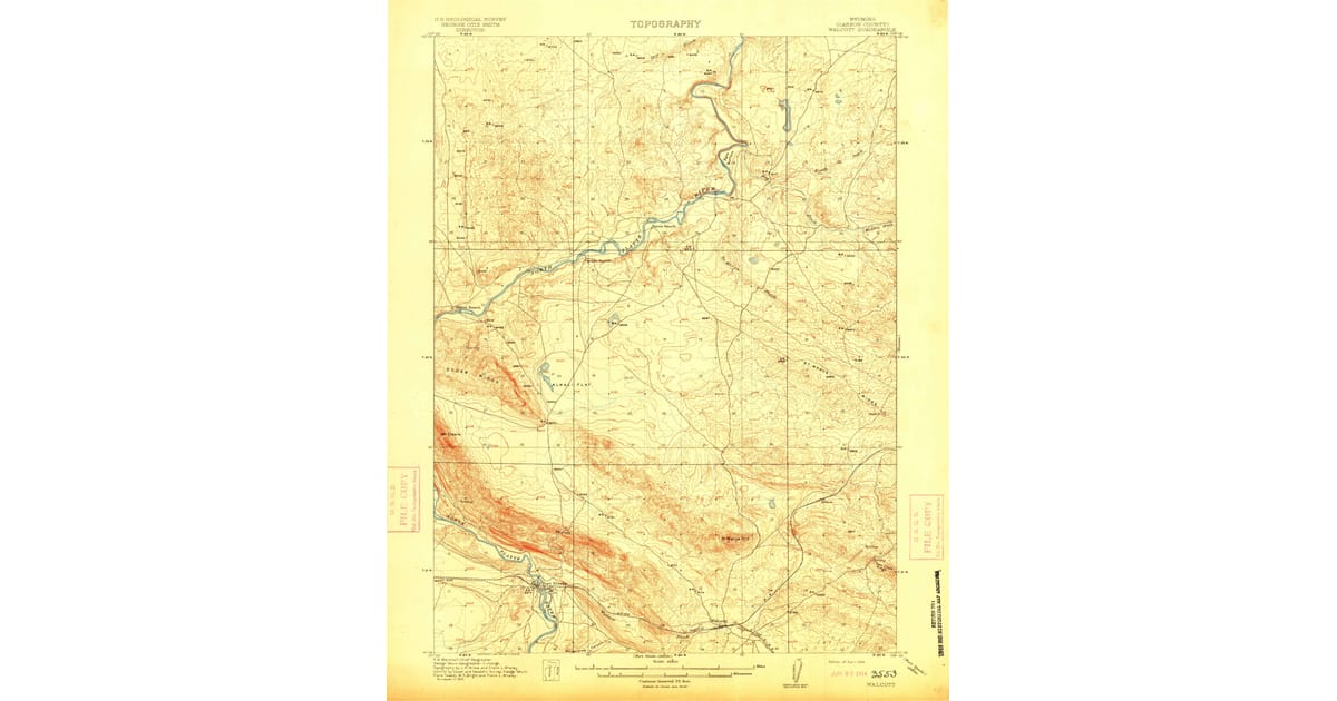 1914 Map of Walcott, Carbon County, WY — High-Res | Pastmaps