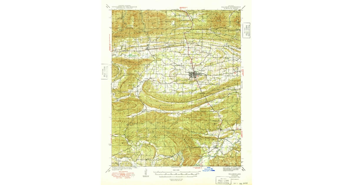 1949 Map of Waldron, AR — High-Res | Pastmaps
