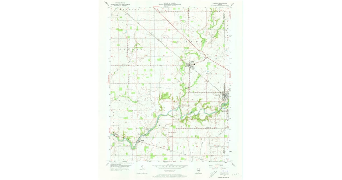1956 Map of Waldron, IN — High-Res | Pastmaps