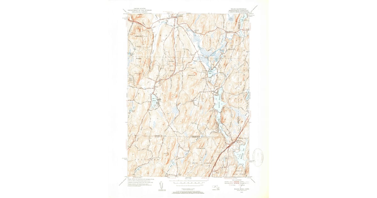 1952 Map of Wales, Hampden County, MA — High-Res | Pastmaps