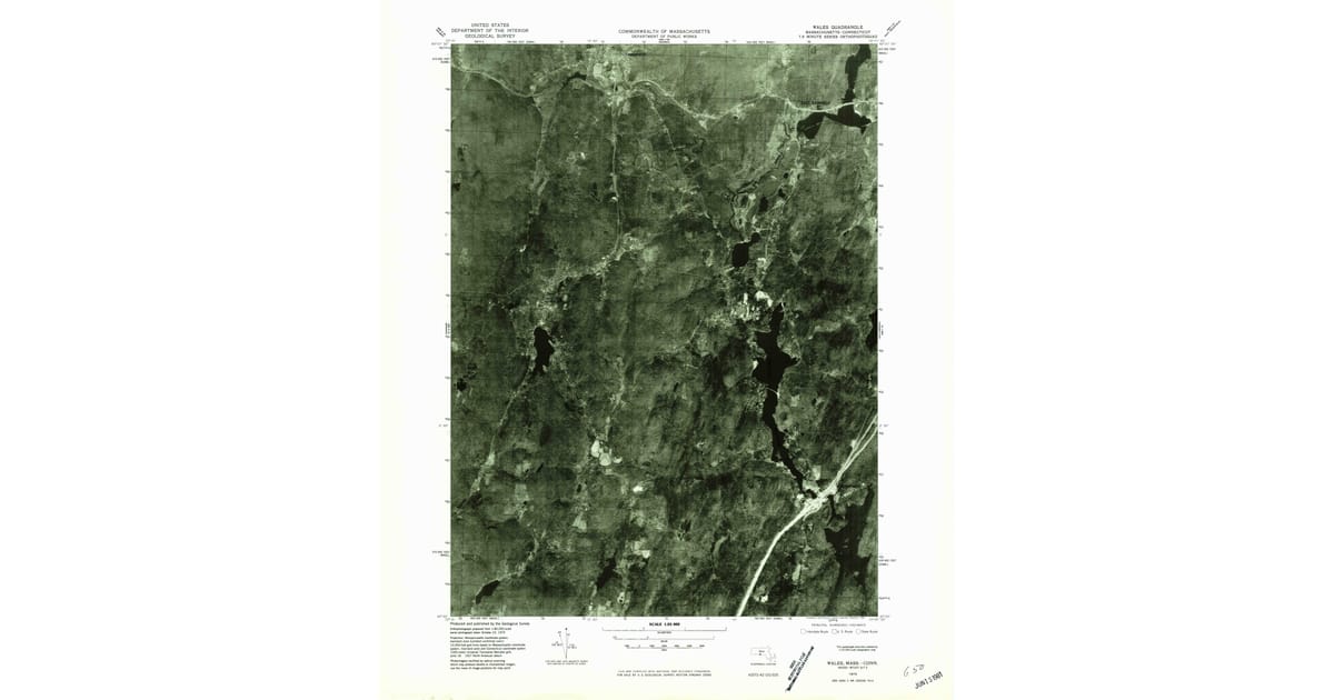 1975 Map of Wales, Hampden County, MA — High-Res | Pastmaps