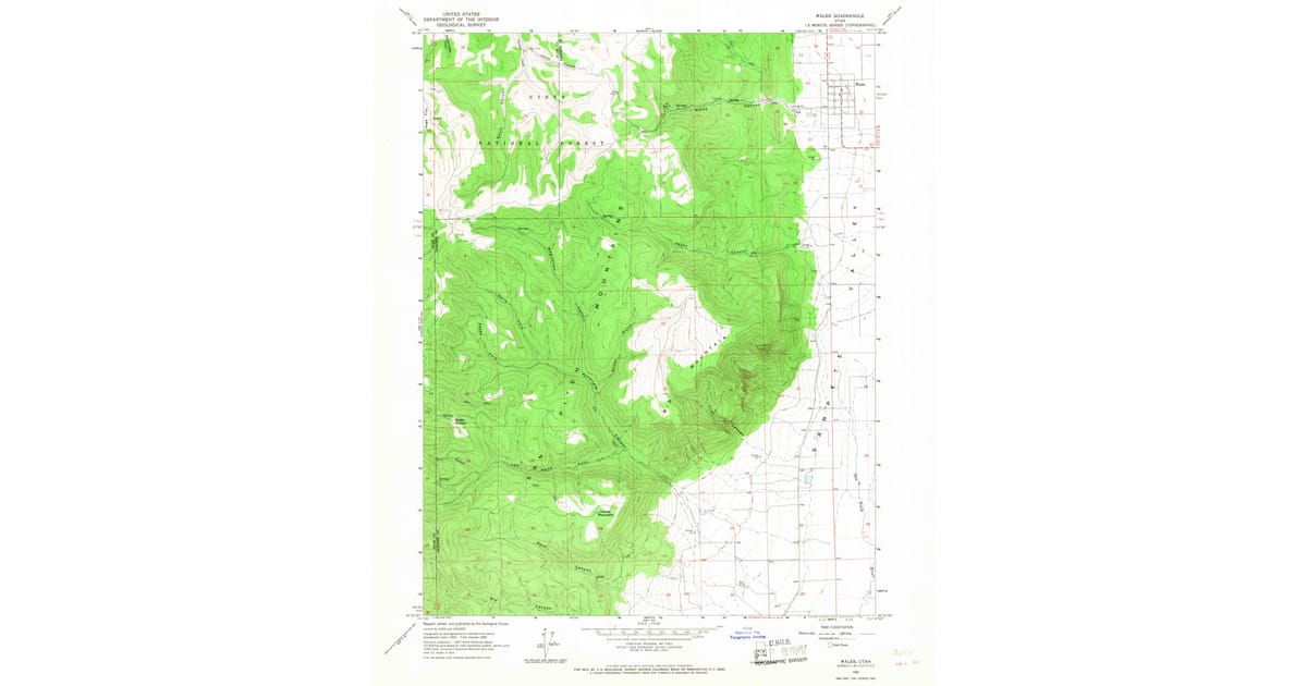 1965 Map of Wales, UT — High-Res | Pastmaps