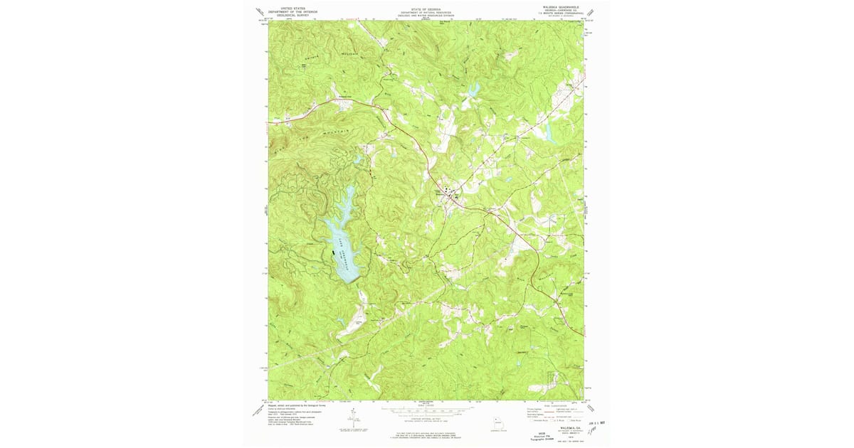 1974 Map of Waleska, GA — High-Res | Pastmaps