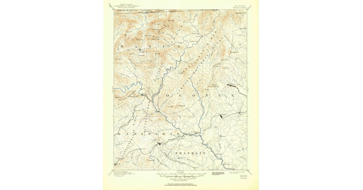 1892 Map of Walhalla, SC — High-Res, 1951 Print | Pastmaps