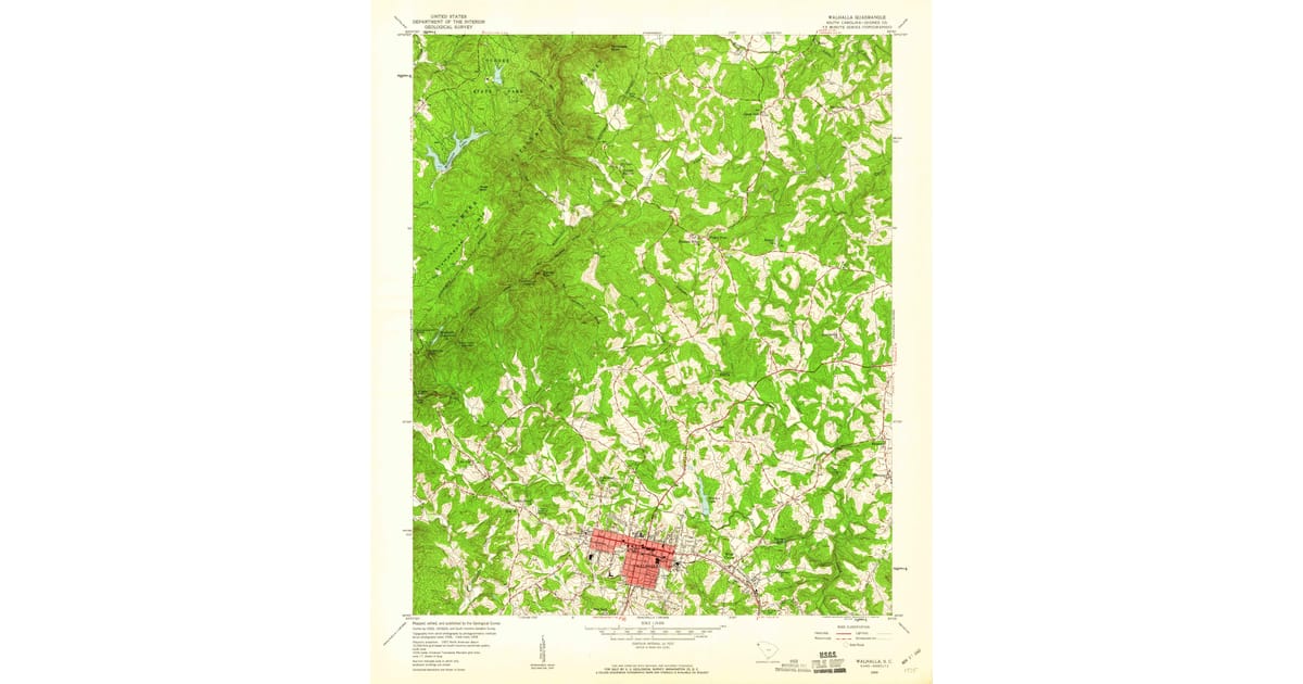 1959 Map of Walhalla, SC — High-Res | Pastmaps