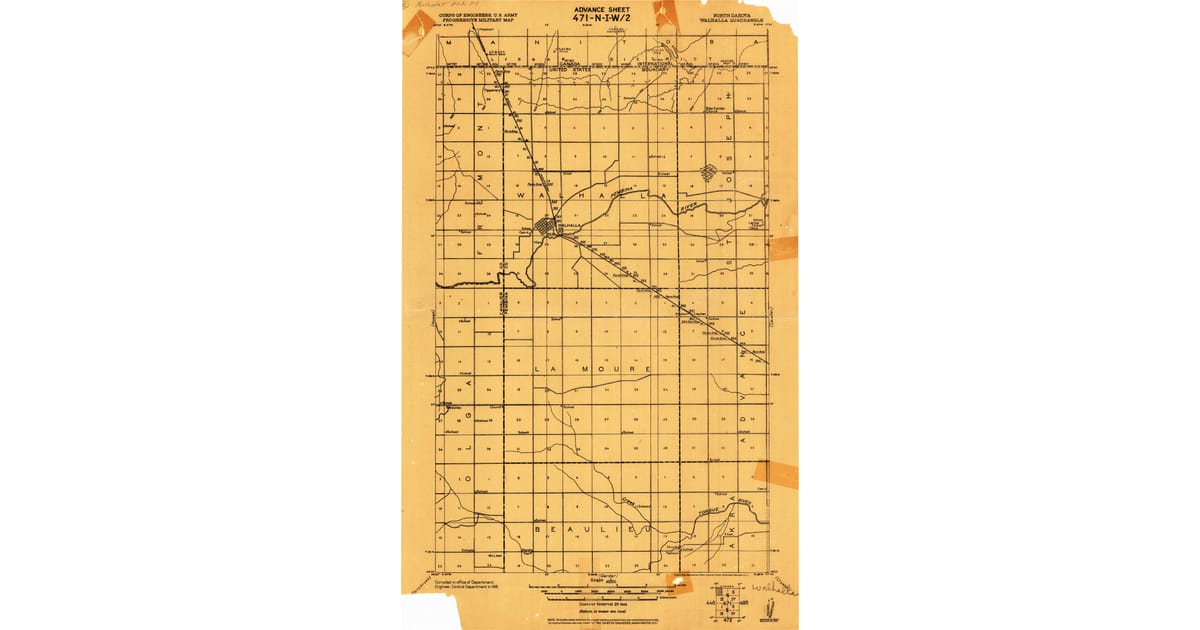 1918 Map of Walhalla, ND — High-Res | Pastmaps