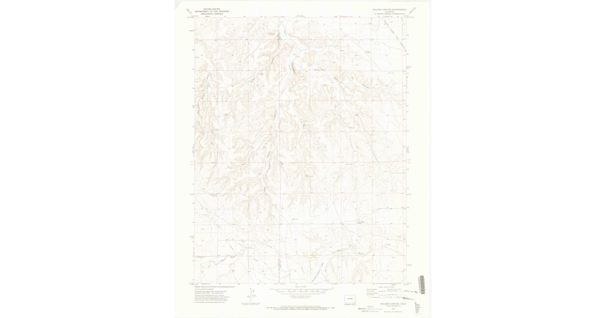 1971 Map of Walker Canyon, Baca County, CO — High-Res | Pastmaps
