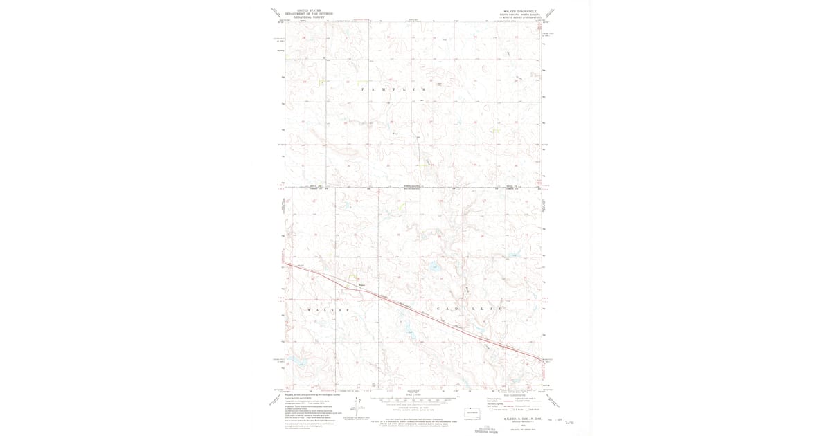 1972 Map of Walker, Corson County, SD — High-Res | Pastmaps