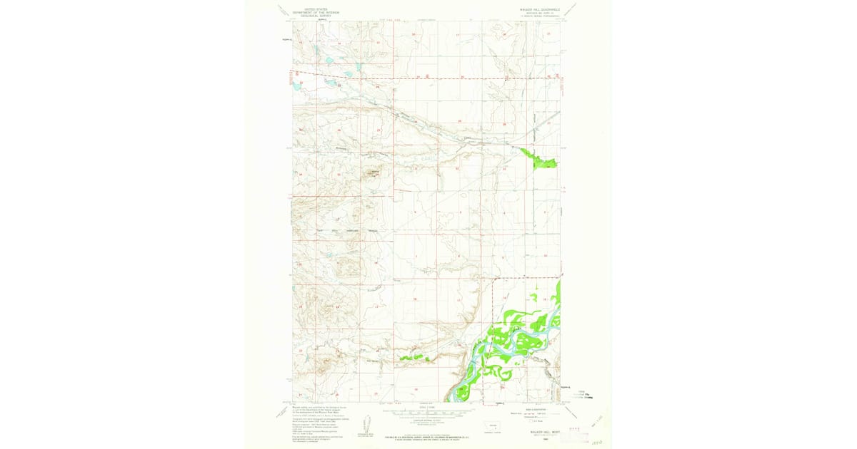1960 Map of Walker Hill, Big Horn County, MT — High-Res | Pastmaps