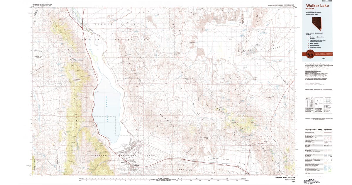 1985 Map of Walker Lake, NV — High-Res | Pastmaps