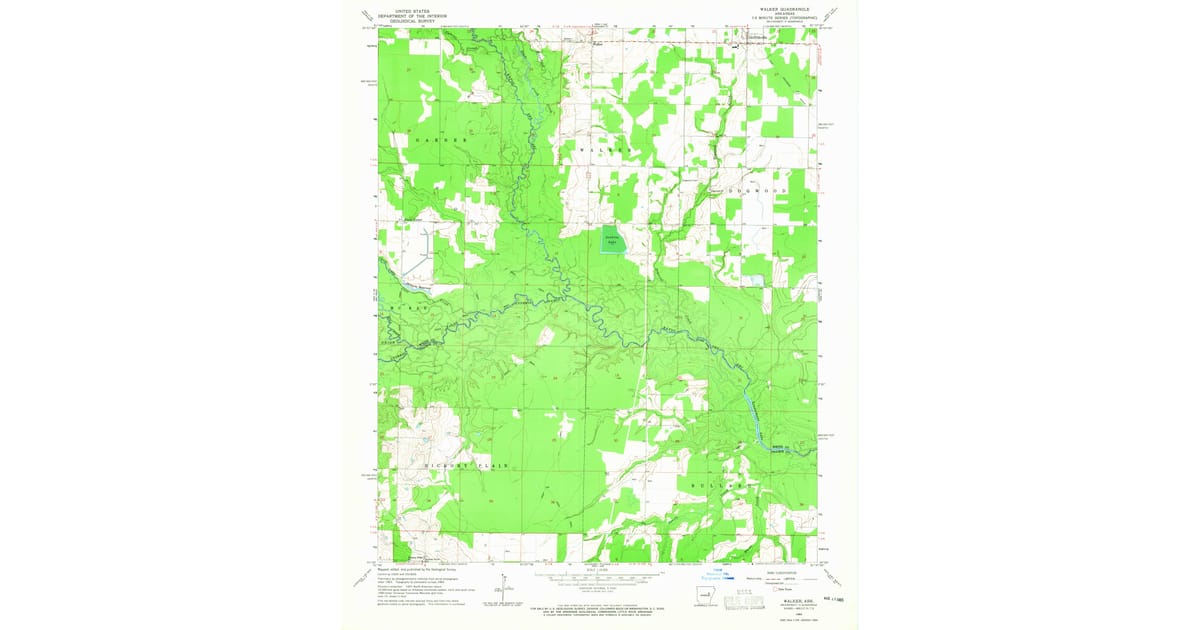 1964 Map of Walker, White County, AR — High-Res | Pastmaps