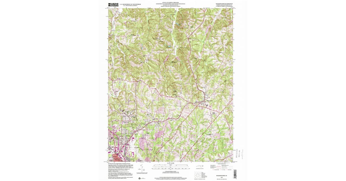 1997 Map of Walkertown, NC — High-Res | Pastmaps