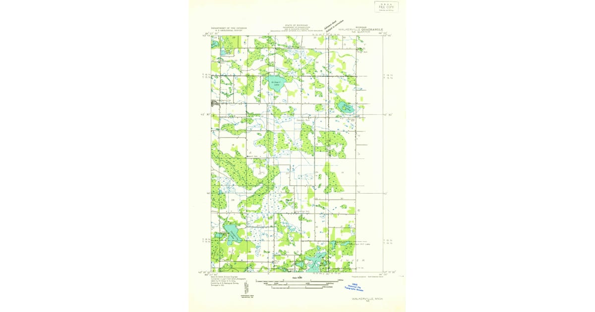1931 Map of Walkerville NE, Oceana County, MI — High-Res | Pastmaps