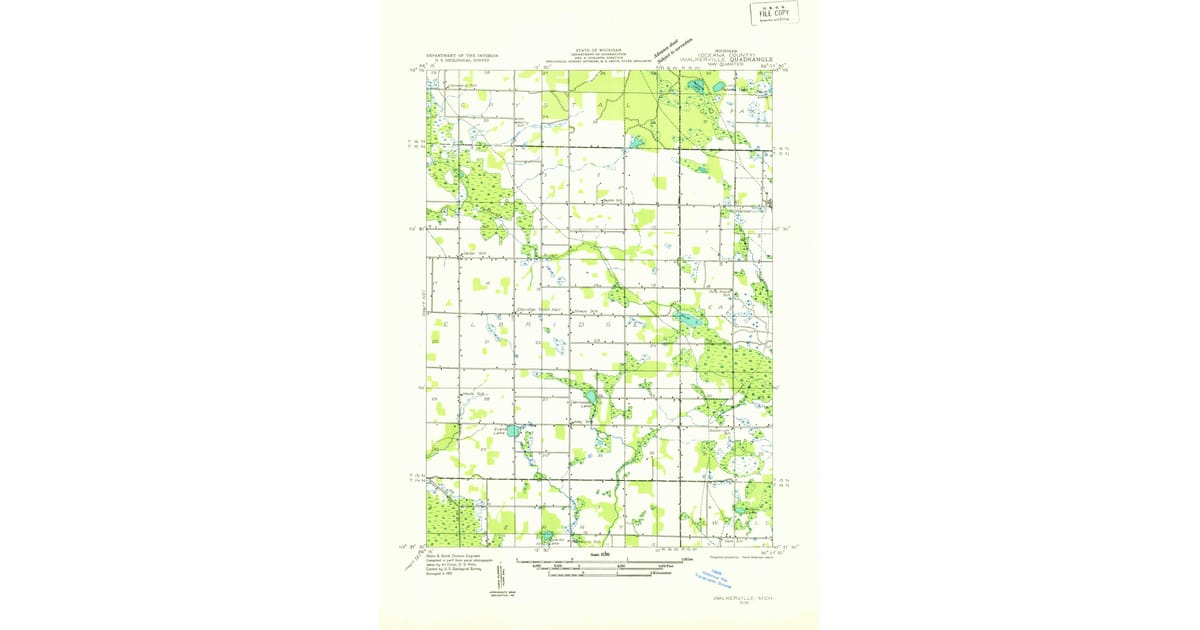 1931 Map of Walkerville NW, Oceana County, MI — High-Res | Pastmaps