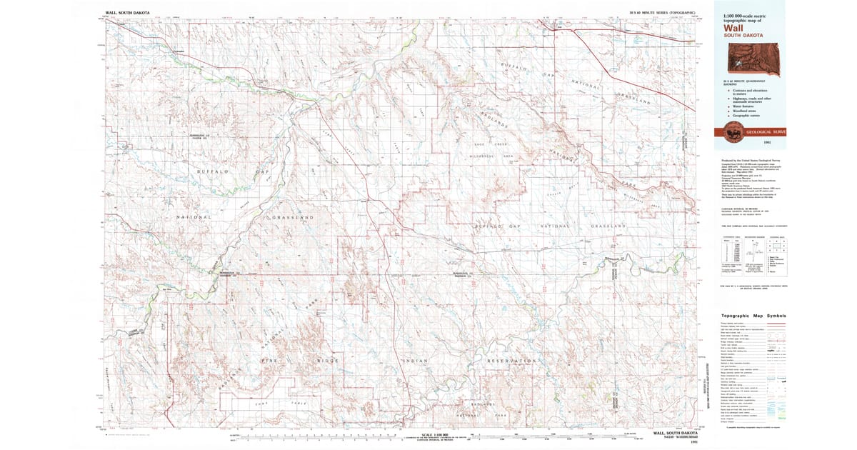 1981 Map of Wall, SD — High-Res | Pastmaps