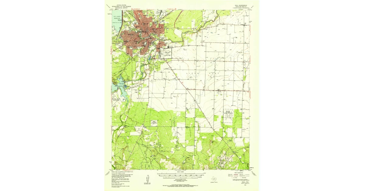 1957 Map of Wall, Tom Green County, TX — High-Res | Pastmaps