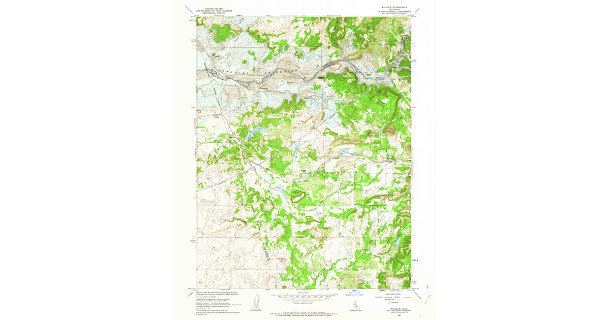 1962 Map of Wallace, CA — High-Res | Pastmaps