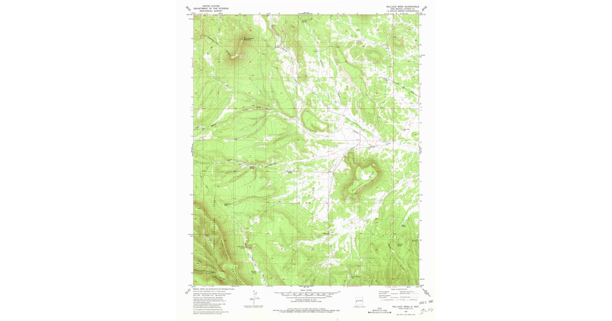 1981 Map of Wallace Mesa, Catron County, NM — High-Res | Pastmaps