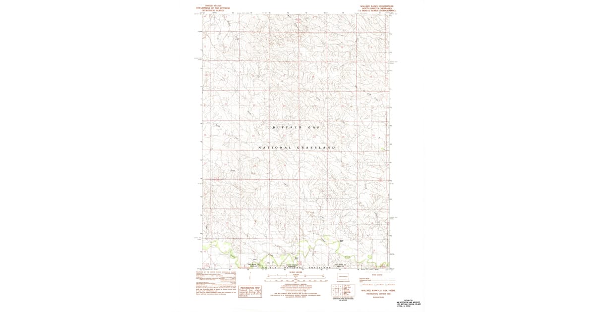 1982 Map of Wallace Ranch, Fall River County, SD — High-Res | Pastmaps