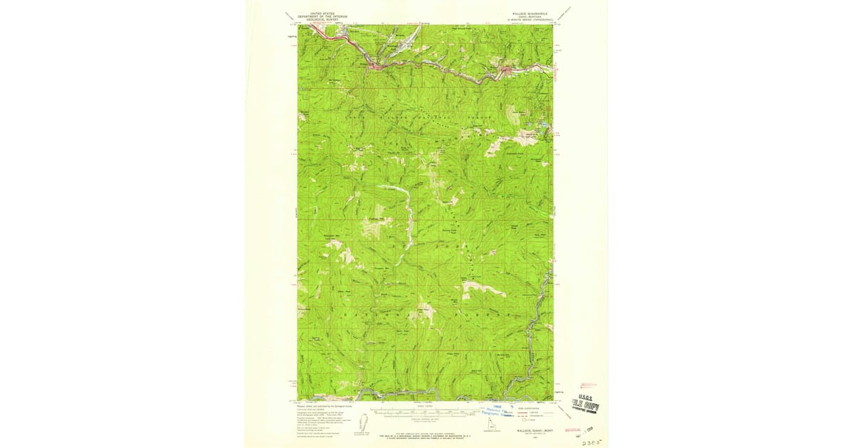1957 Map of Wallace, ID — High-Res | Pastmaps