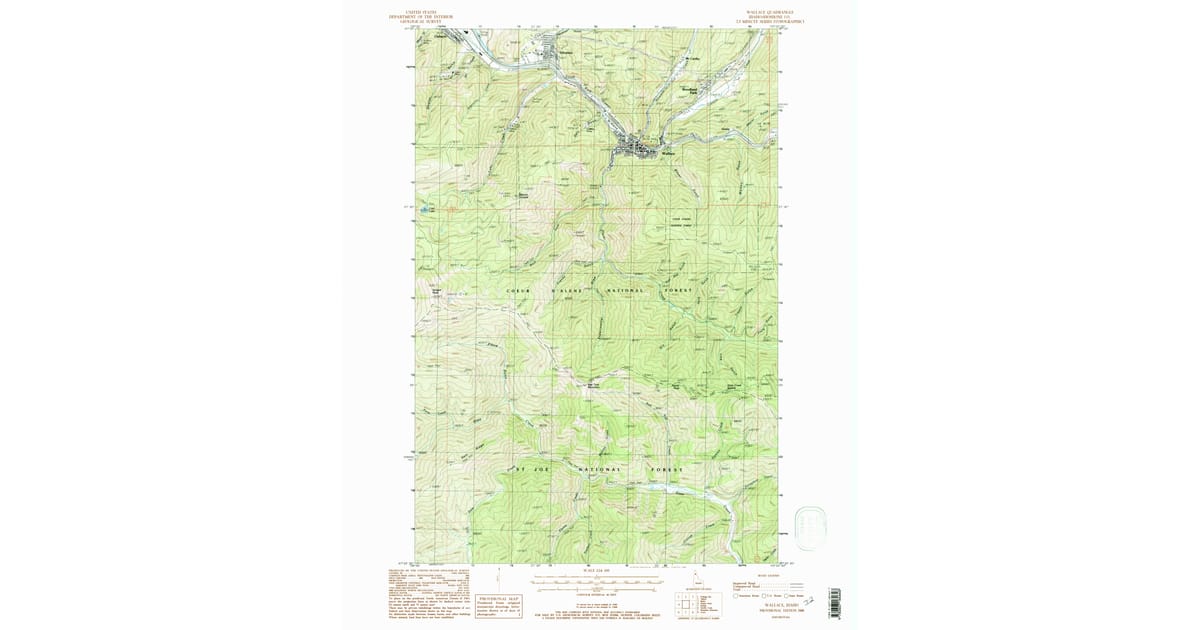 1988 Map of Wallace, ID — High-Res | Pastmaps