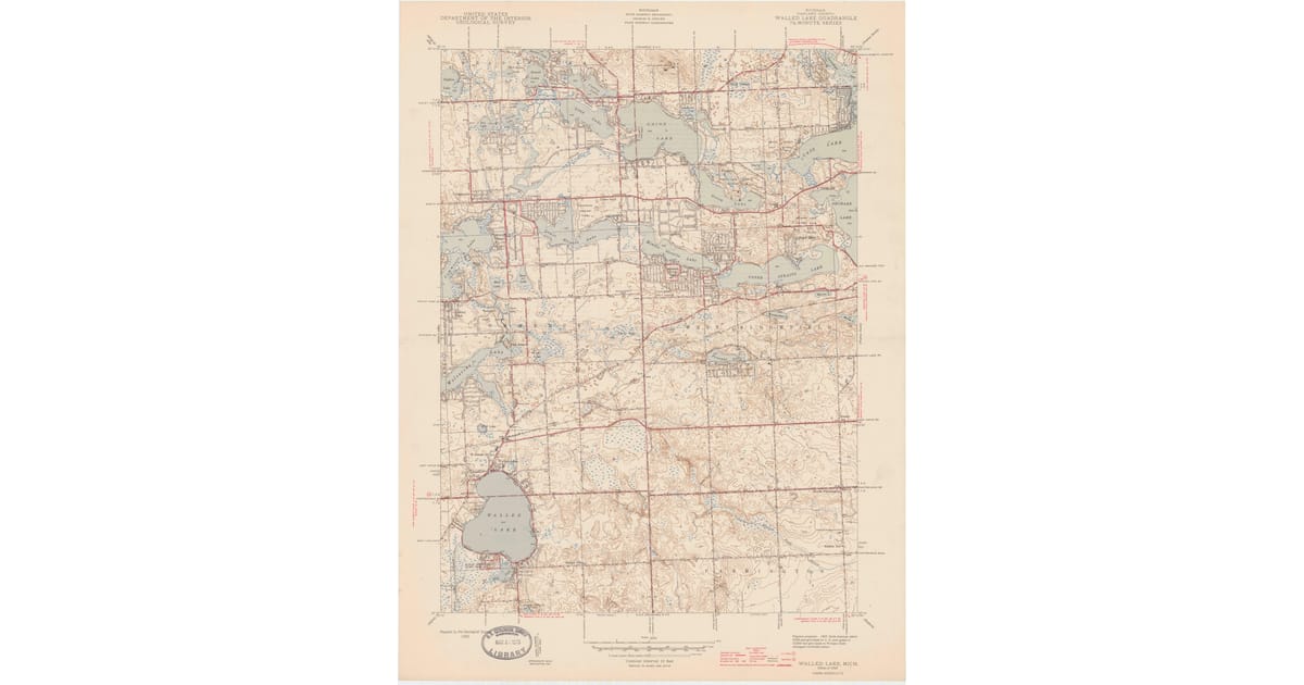 1945 Map of Walled Lake, MI — High-Res | Pastmaps