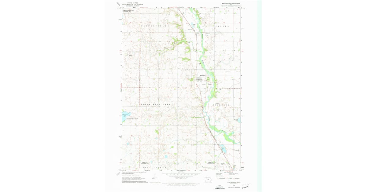 1972 Map of Wallingford, IA — High-Res | Pastmaps