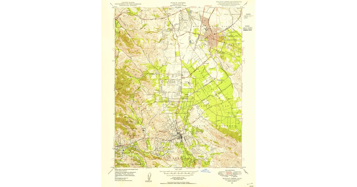 1947 Map of Walnut Creek, CA — High-Res | Pastmaps