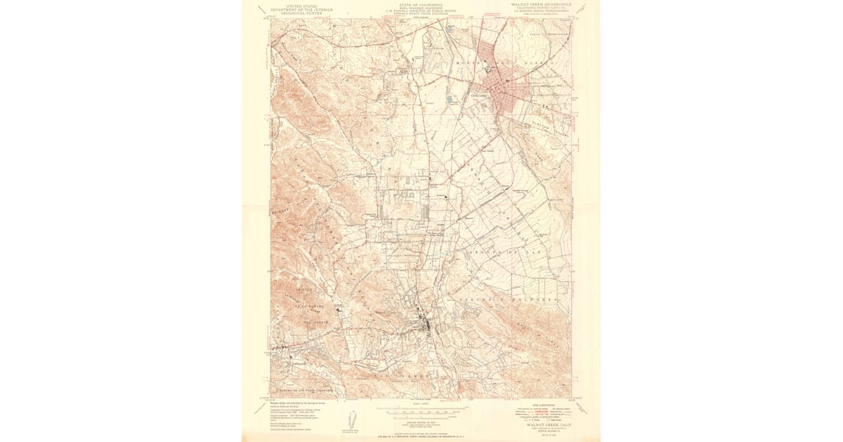 1949 Map of Walnut Creek, CA — High-Res | Pastmaps