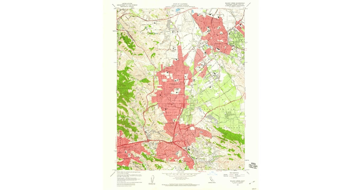 1959 Map of Walnut Creek, CA — High-Res | Pastmaps