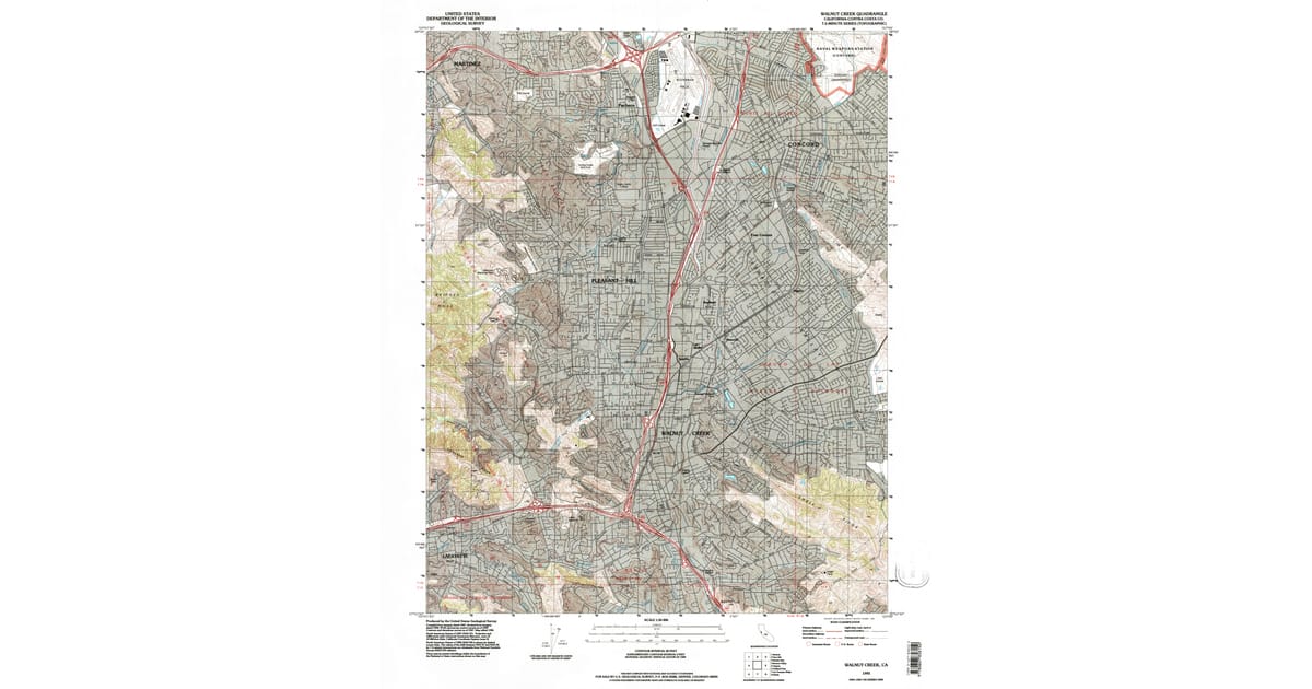 1993 Map of Walnut Creek, CA — High-Res | Pastmaps