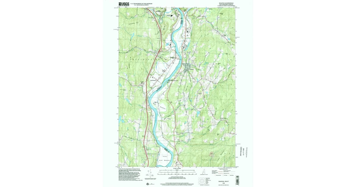 1998 Map of Walpole, Cheshire County, NH — High-Res | Pastmaps