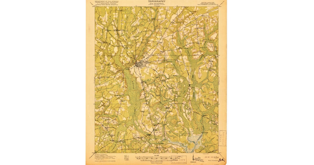 1900s (20th Century) Maps of Colleton County, SC | Pastmaps