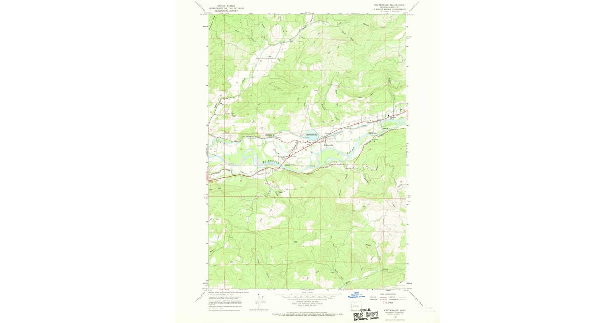 1967 Map of Walterville, Lane County, OR — High-Res | Pastmaps