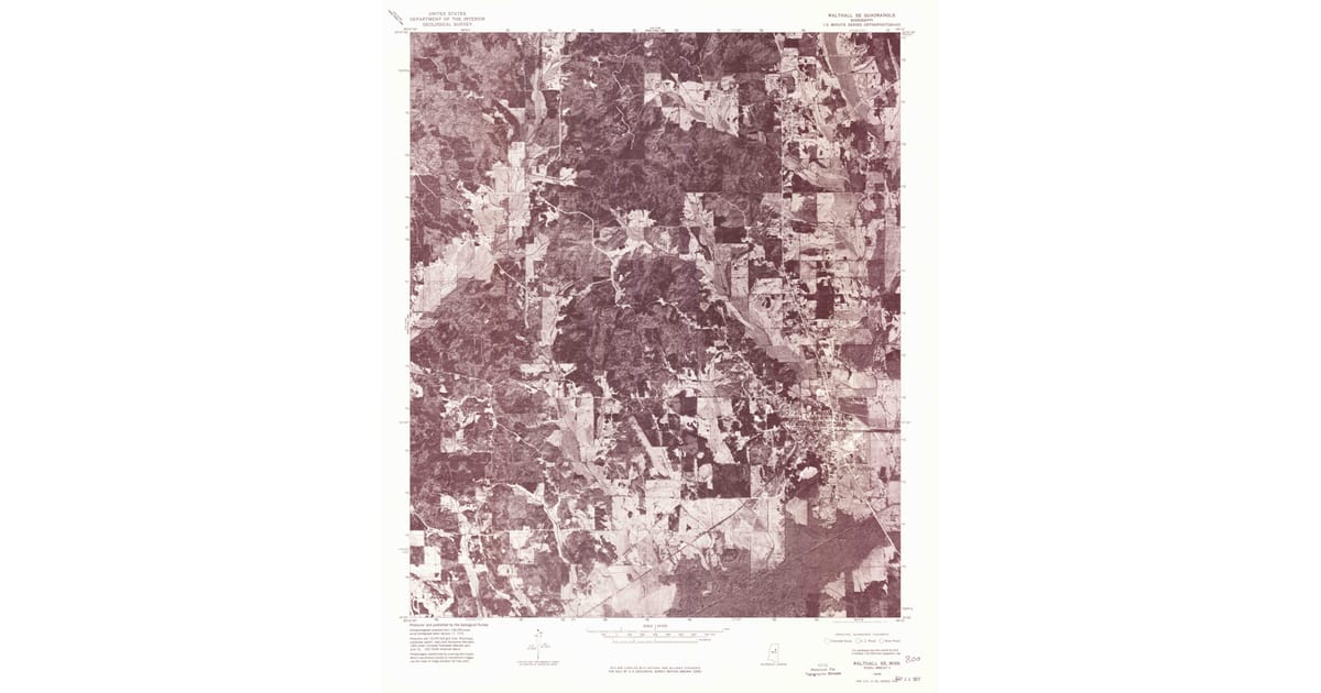 1976 Map of Walthall SE, Webster County, MS — High-Res | Pastmaps