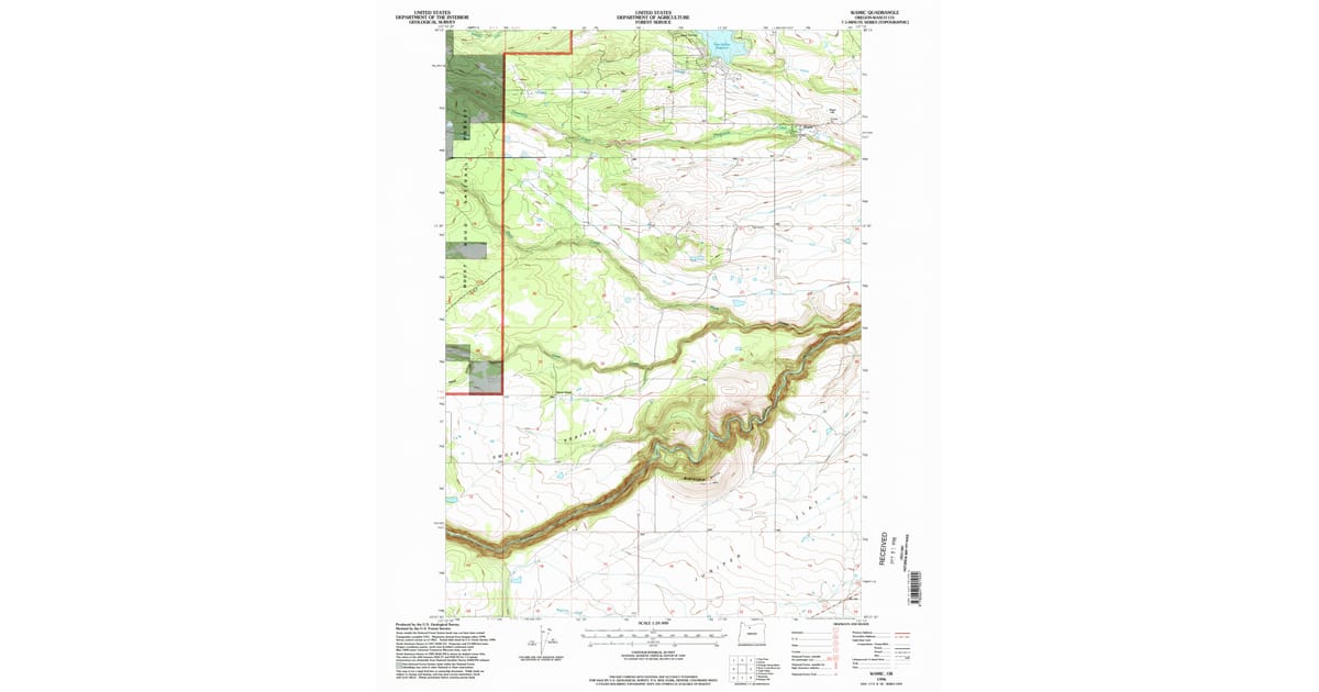 1996 Map of Wamic, OR — High-Res | Pastmaps