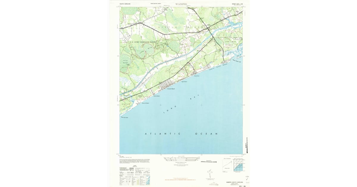 1943 Map of Wampee, Horry County, SC — High-Res | Pastmaps