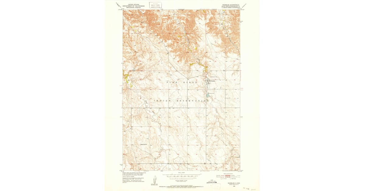 1950 Map of Wanblee, SD — High-Res | Pastmaps