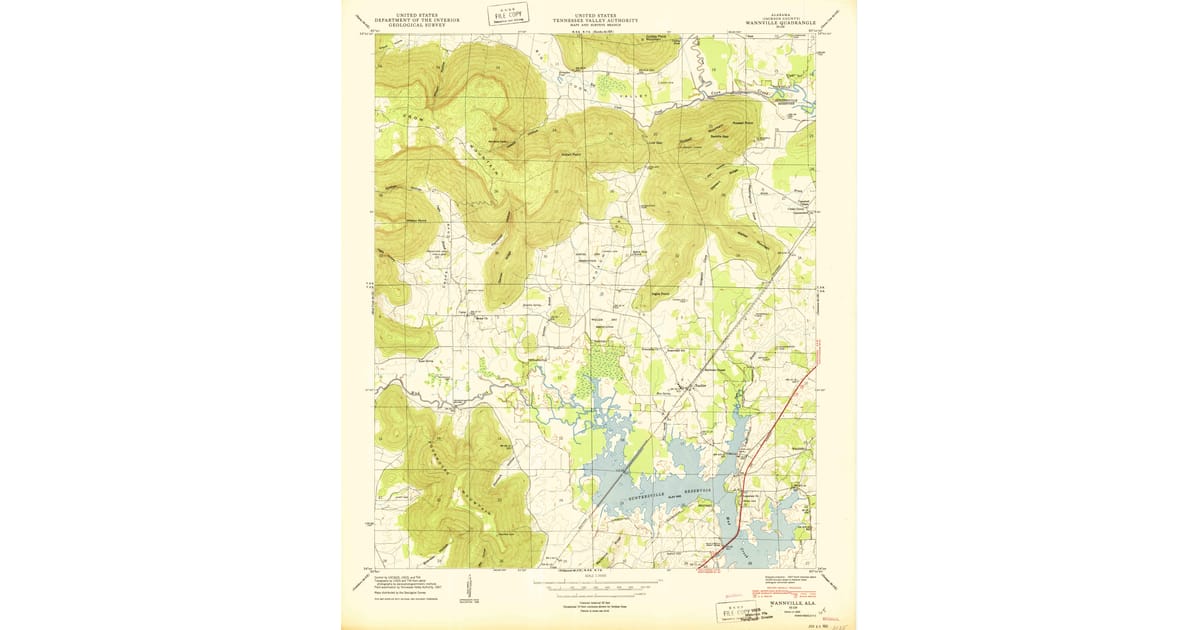 1950 Map of Wannville, Jackson County, AL — High-Res, 1950 Print #2 ...