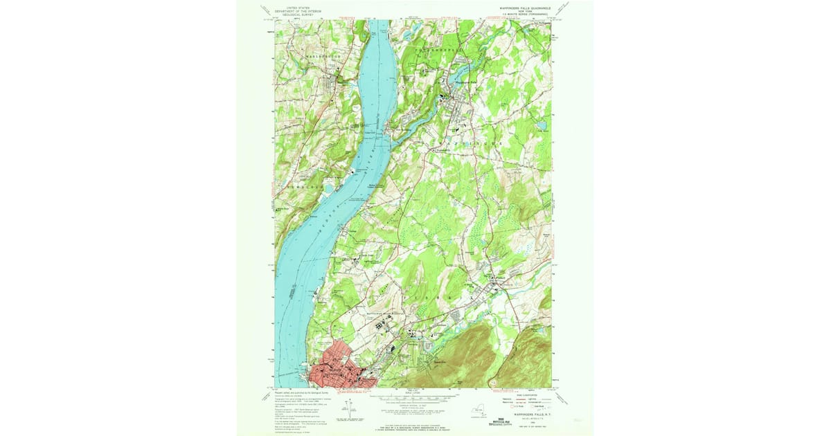 1956 Map of Wappingers Falls, NY — High-Res | Pastmaps