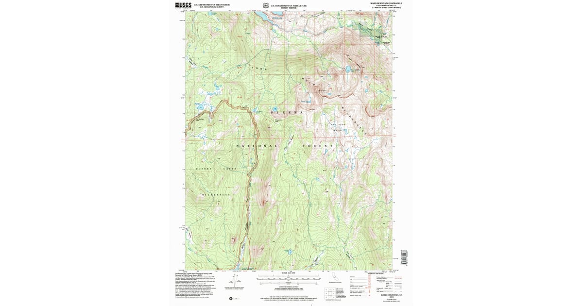 2004 Map of Ward Mountain, Fresno County, CA — High-Res | Pastmaps