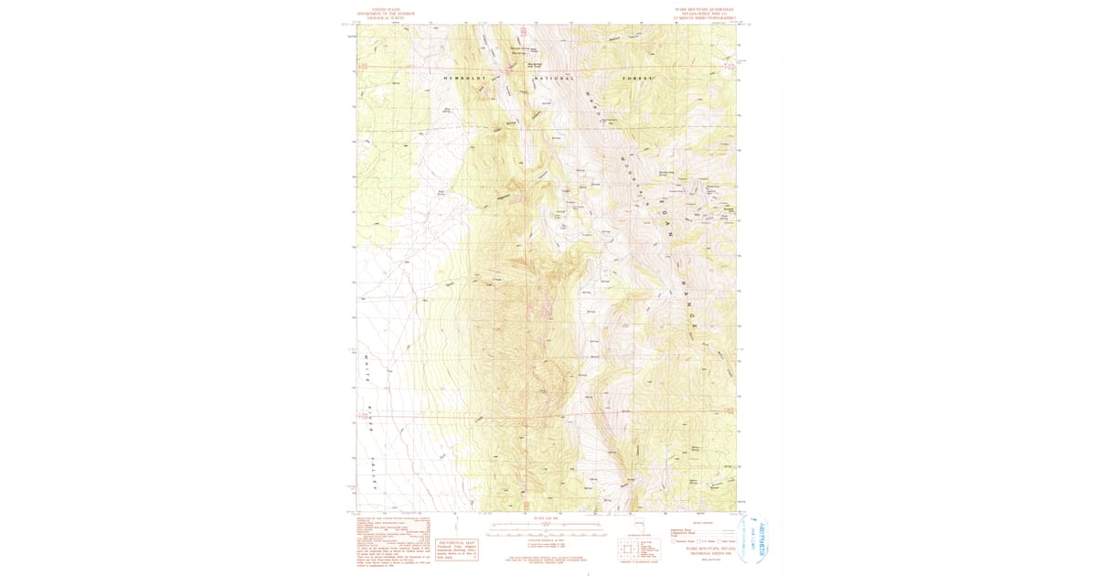 1990 Map of Ward Mountain, White Pine County, NV — High-Res | Pastmaps