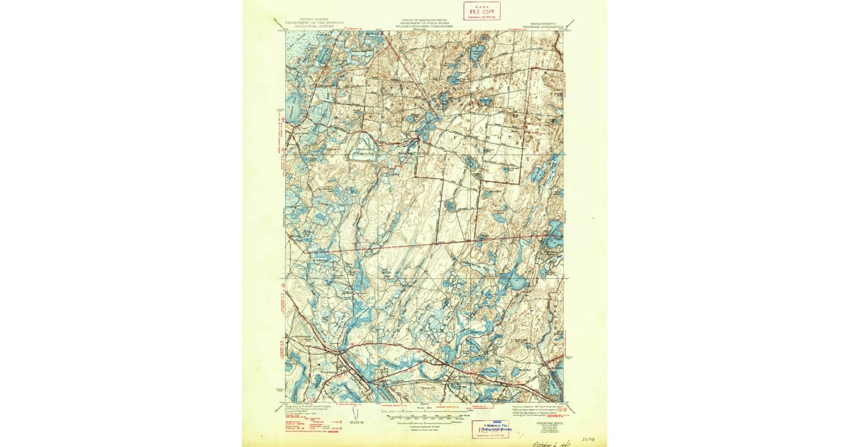 1939 Map of Wareham, Plymouth County, MA — High-Res, 1947 Print | Pastmaps