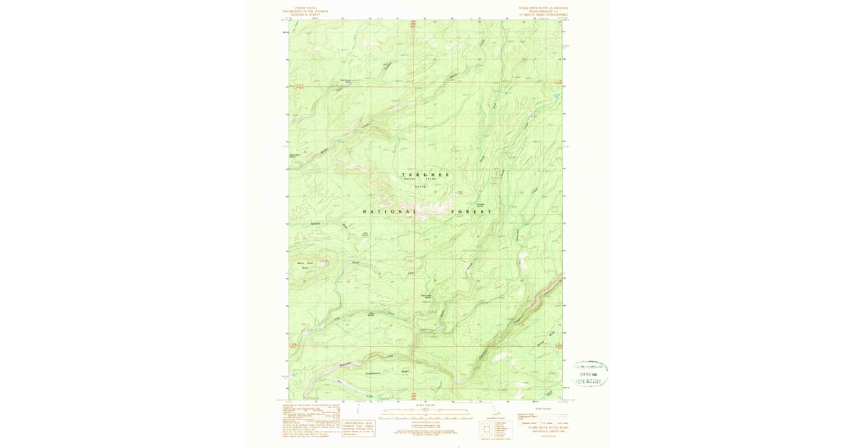 1989 Map of Warm River Butte, Fremont County, ID — High-Res | Pastmaps